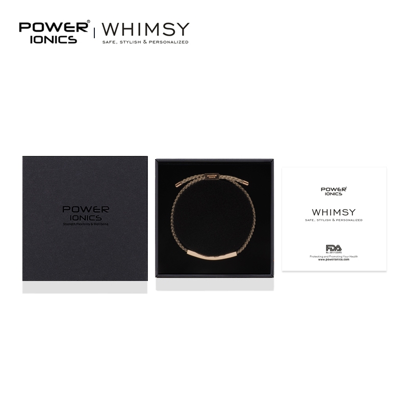 パワーアイオニクス ウィムジー スリムブレスレット 18Kローズゴールド ユニセックス 彫刻対応 グレー POWER IONICS WHIMSY Slim Bracelet 18K Rose ...