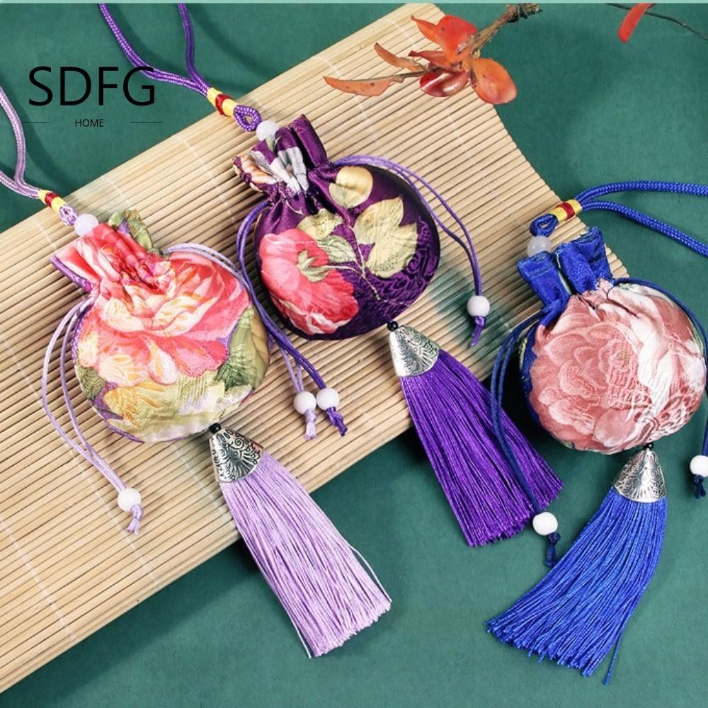 SDFG クラシックチャイナ タッセル付き芳香袋 パステル紫 小型 吊り下げ装飾用 SDFG SDFG Classic China ...