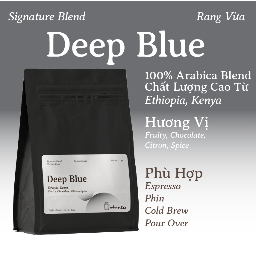 Deep Blue コーヒー エチオピア・ケニアブレンド コールドブリュー 完全オリジンコーヒー 500g Intenso Coffee ...