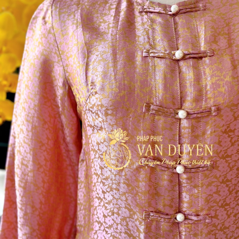 ヴァンズエン シルク 仏教服 花柄ピンク S-XXL Phap Phucの通販・個人輸入代行販売商品 - vietnam porter