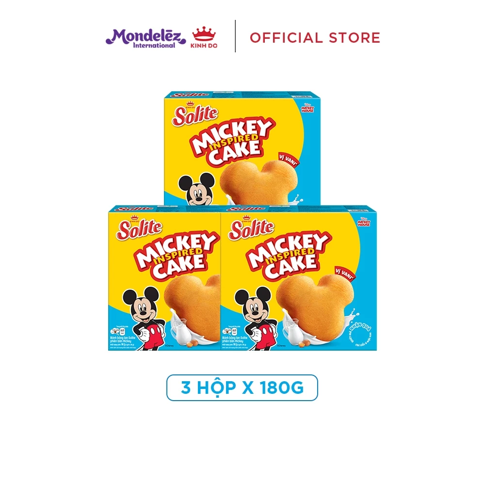 ソライト ミッキーマウス版 ふわふわスポンジケーキ バニラ風味 180g x 3箱セットの通販・個人輸入代行販売商品 - vietnam porter