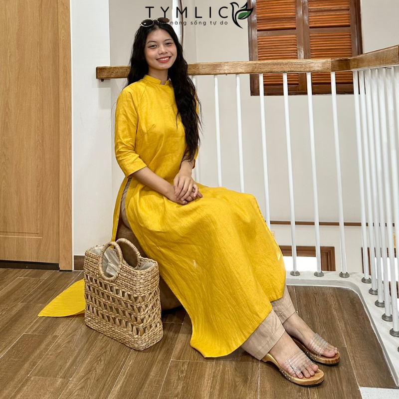 TYMLIC プレミアム リネンアオザイ 伝統的スクエアネック S-XL TYMLICの通販・個人輸入代行販売商品 - vietnam porter